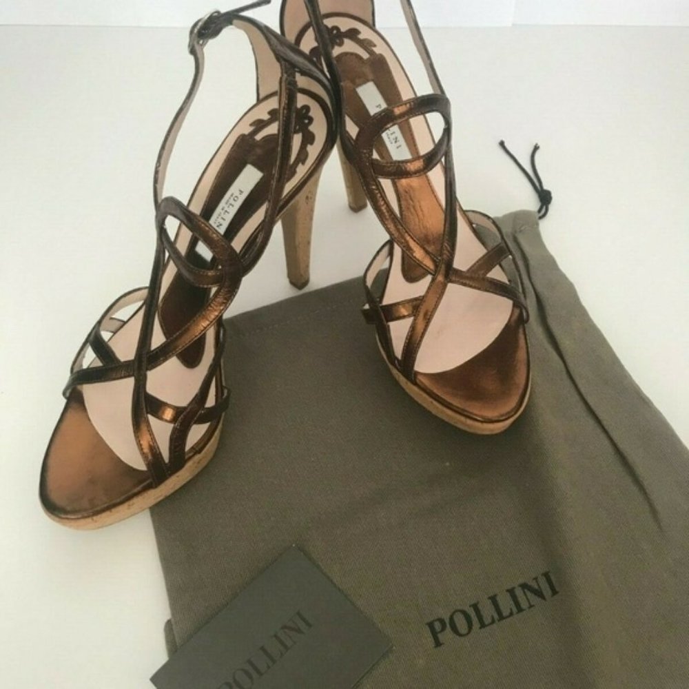New Beautiful Pollini Cork Platform Heels - Gem